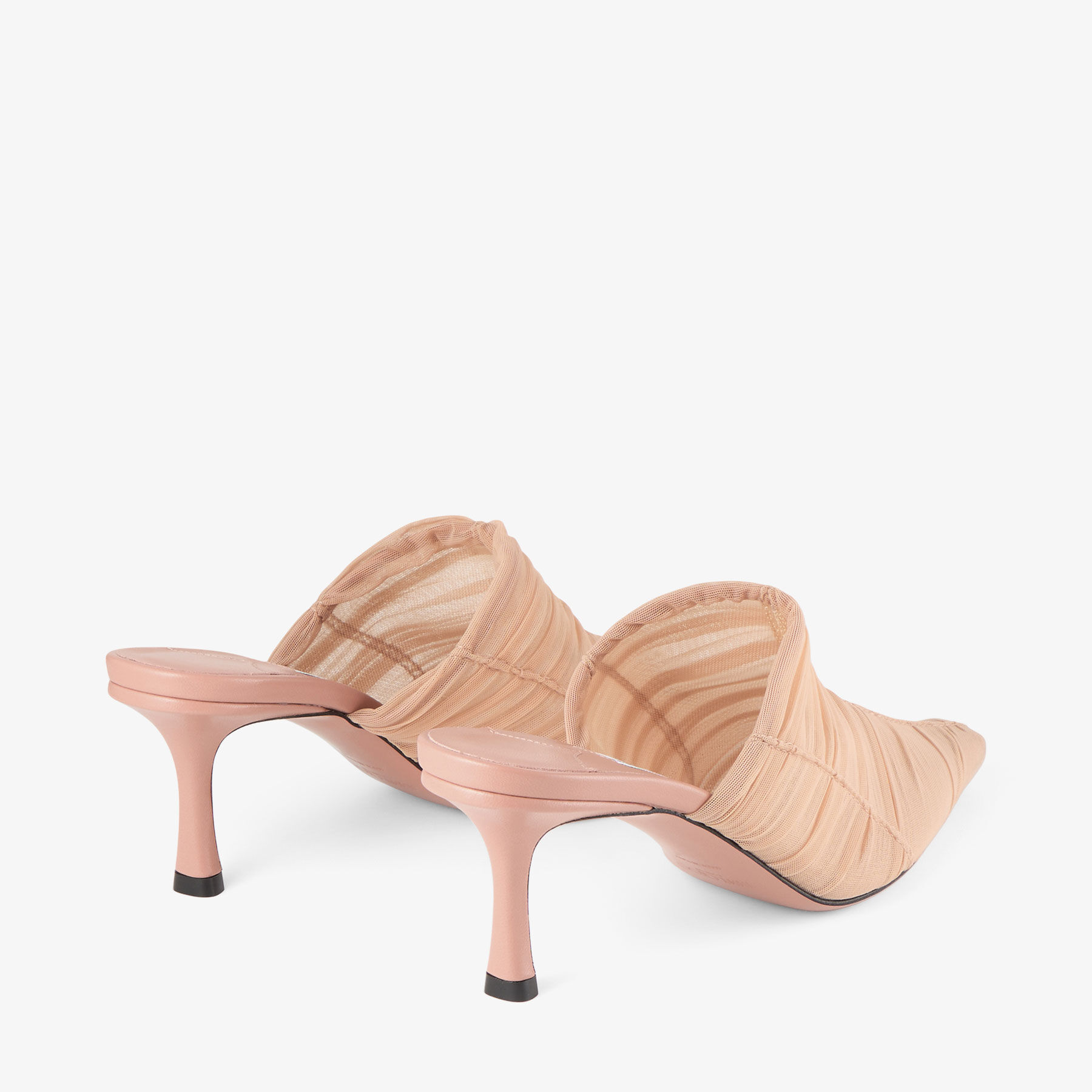 Lotta Mule 65 | Clay Pink Tulle Mules | JIMMY CHOO US
