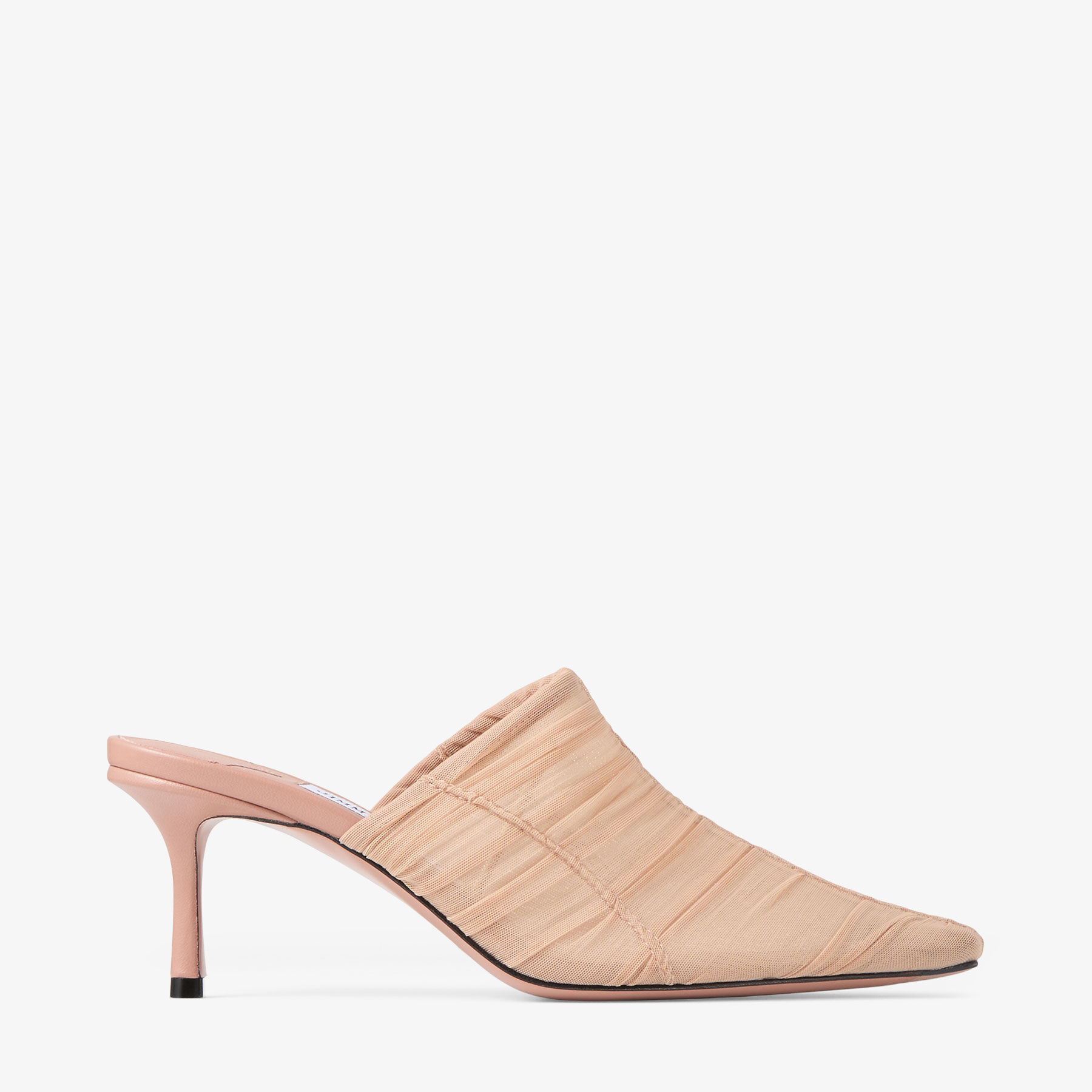 Lotta Mule 65 | Clay Pink Tulle Mules | JIMMY CHOO US
