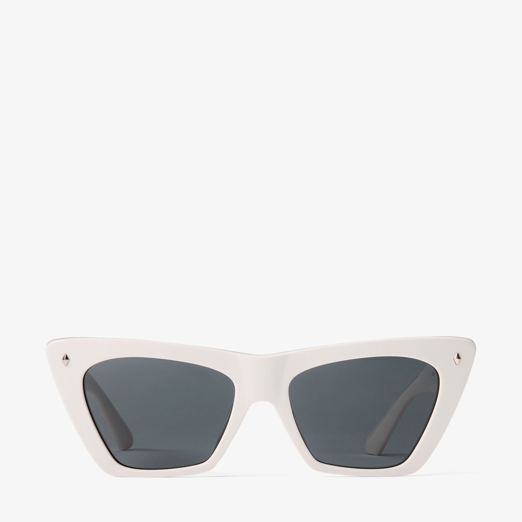 Lou | Milk and Grey Acetate Cat-Eye Sunglasses | JIMMY CHOO