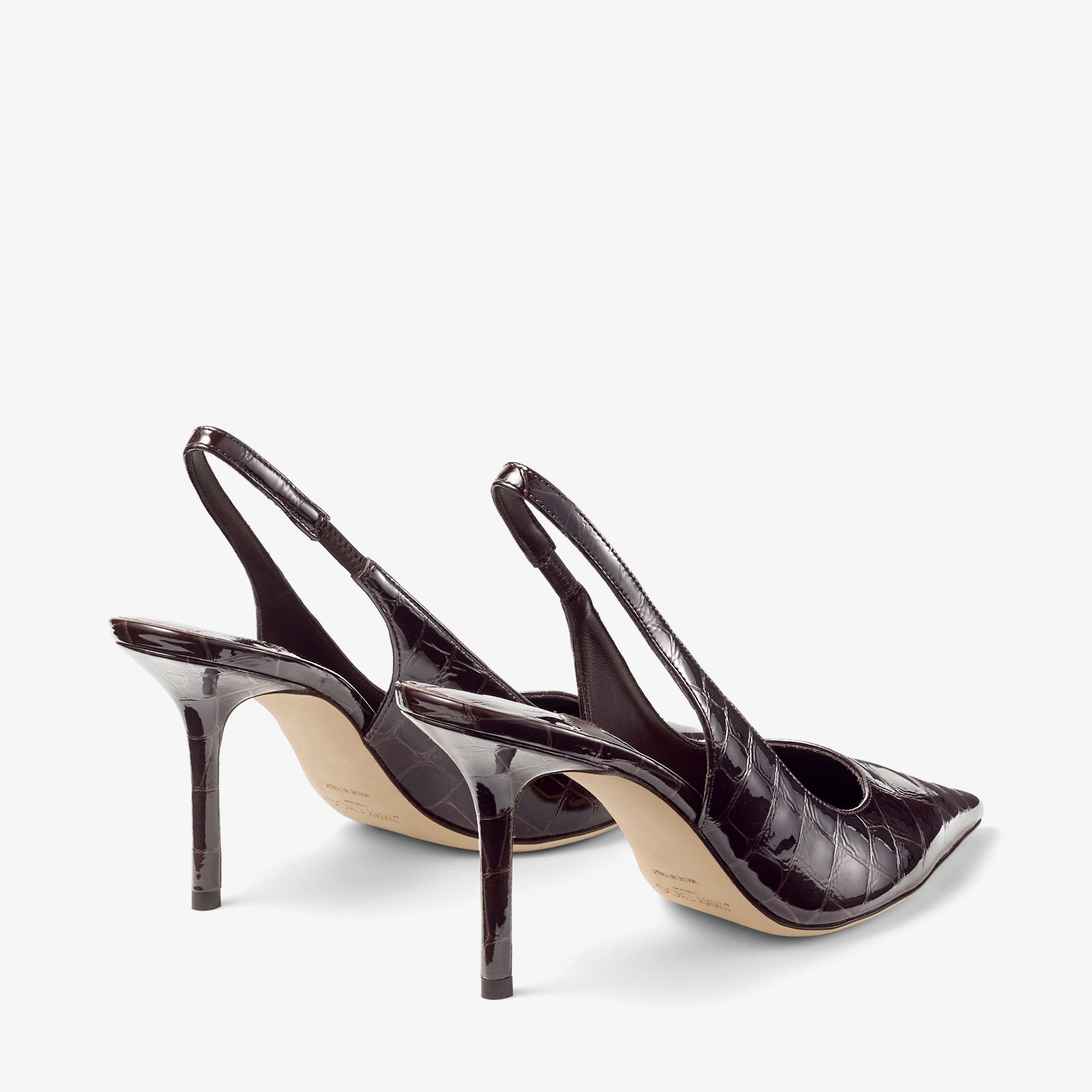 Love Sling Back 85 | Sambuco Shiny Croc Embossed Leather Slingbacks ...