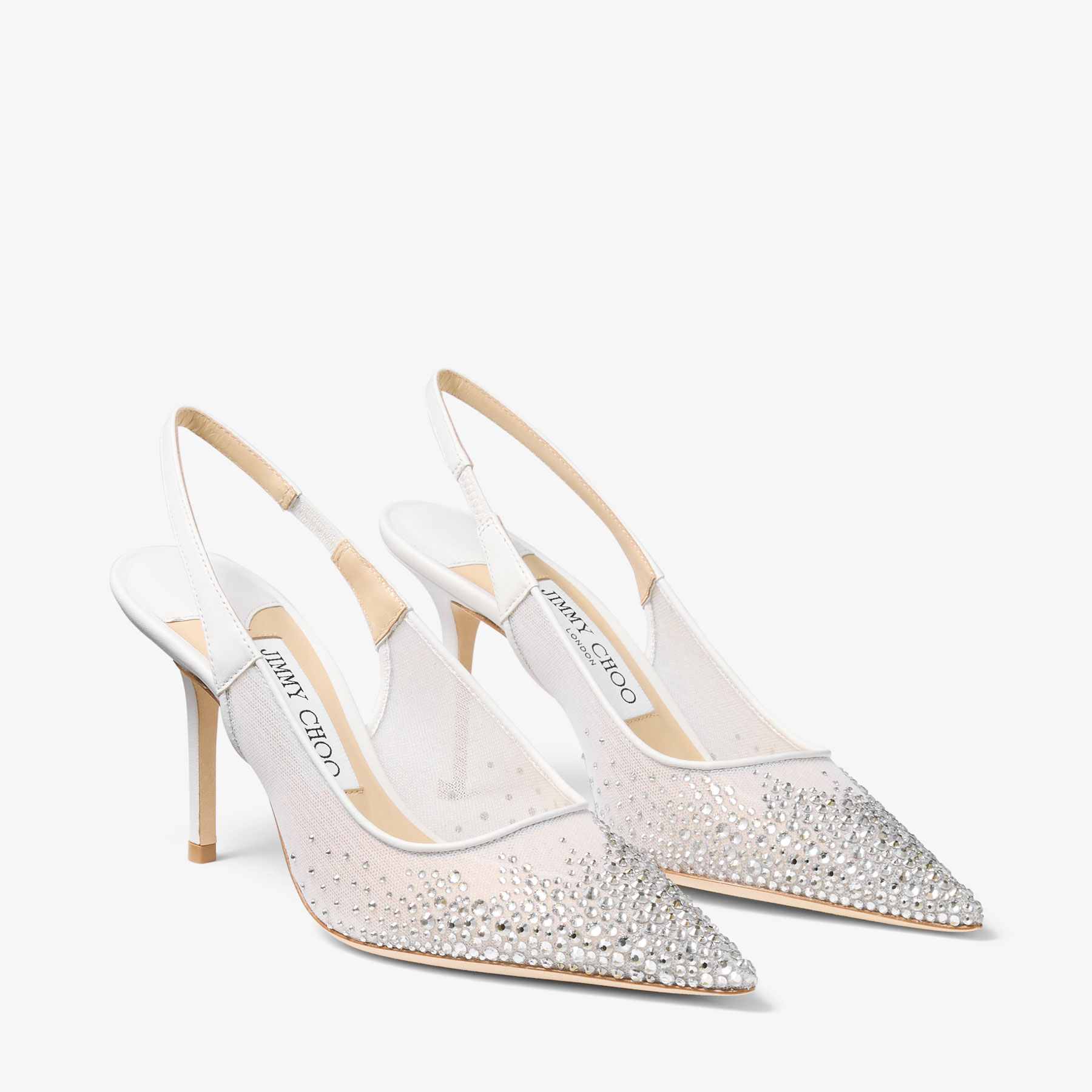 Love Sling Back 85 | Chaussures à bride arrière en maille blanche avec ...
