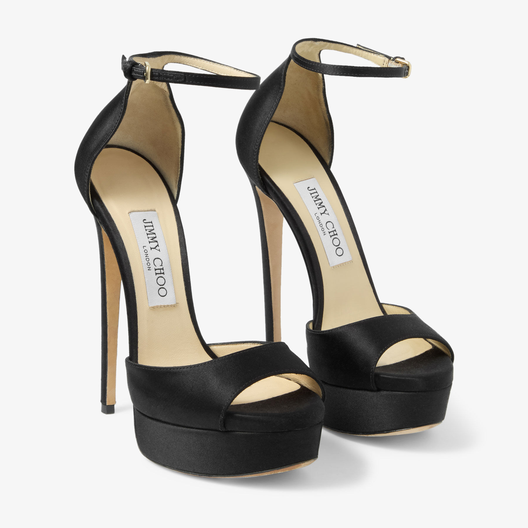 MAX 150 | Black Satin Sandal | JIMMY CHOO