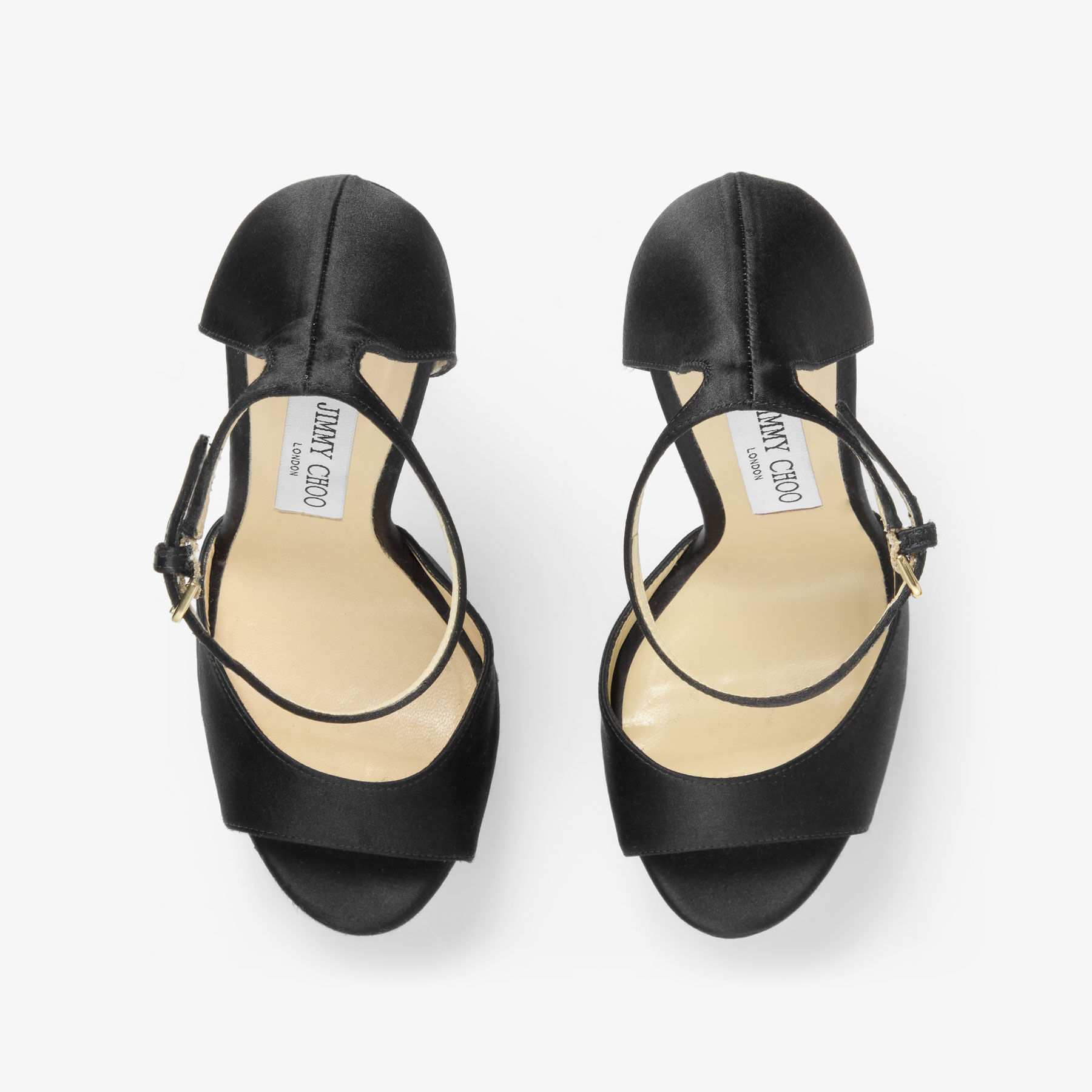 MAX 150 | Black Satin Sandal | JIMMY CHOO