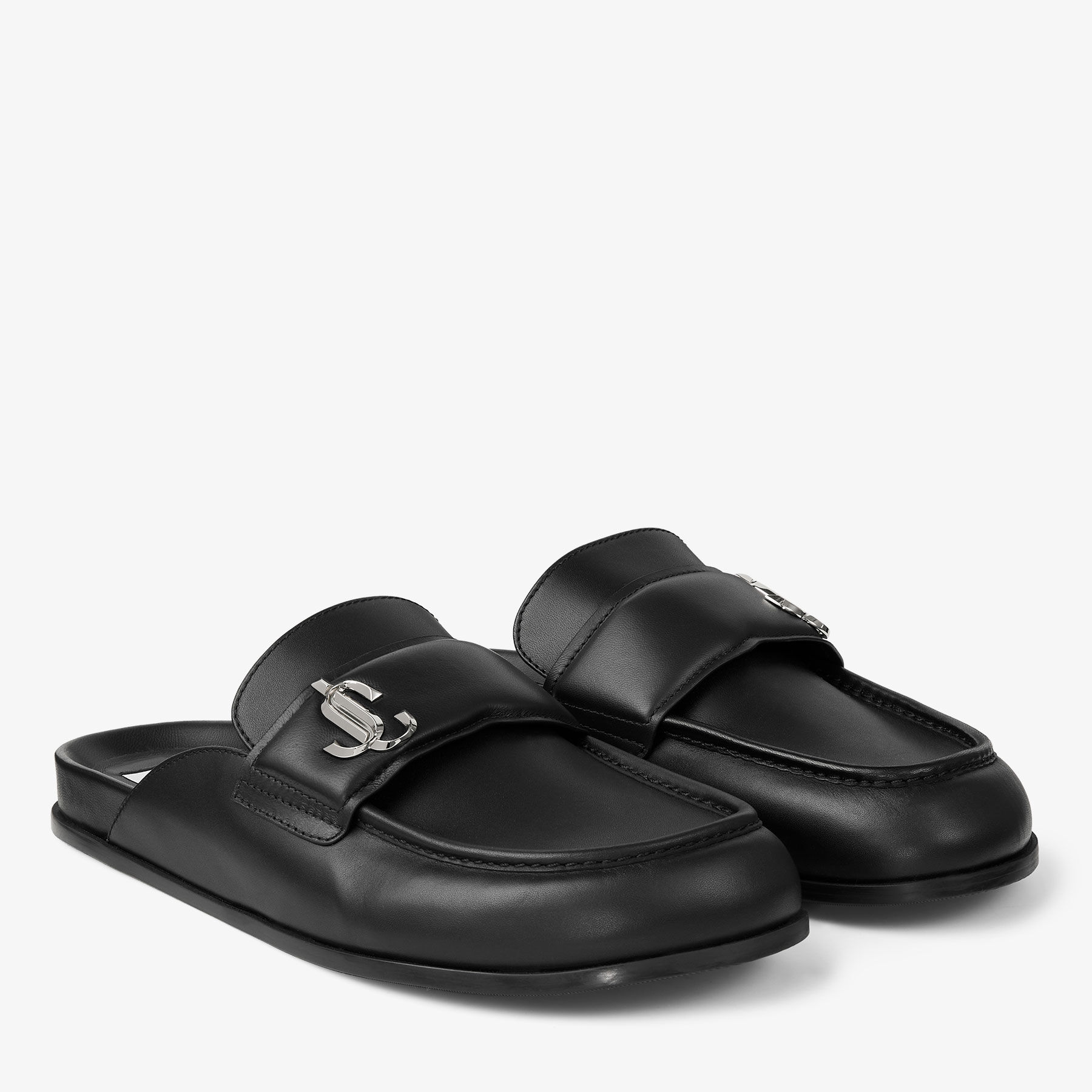 Milo Mule |Black Calf Leather Backless Mule | JIMMY CHOO