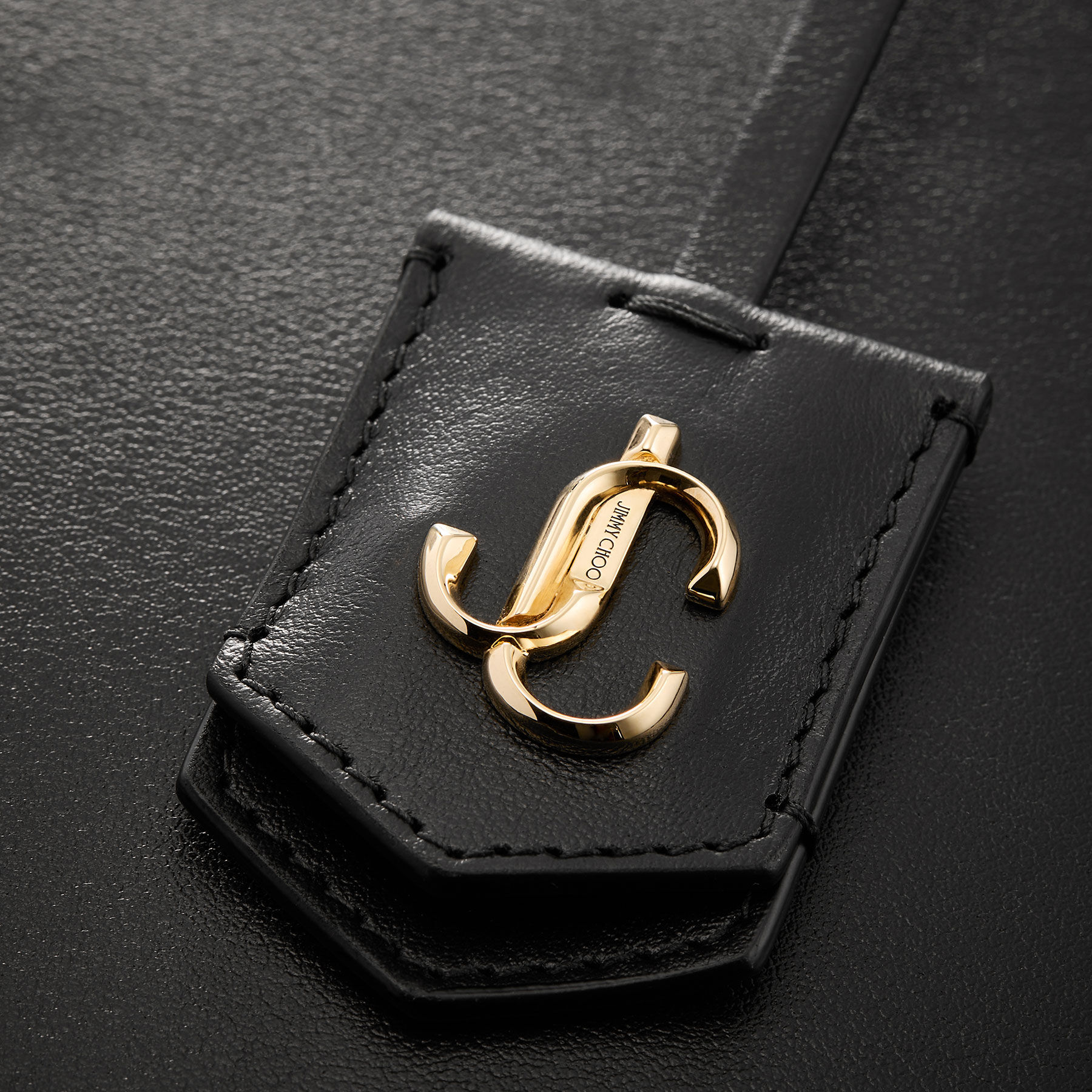 Nine2Five East-West | Black Smooth Calf Leather Tote Handbag | JIMMY CHOO