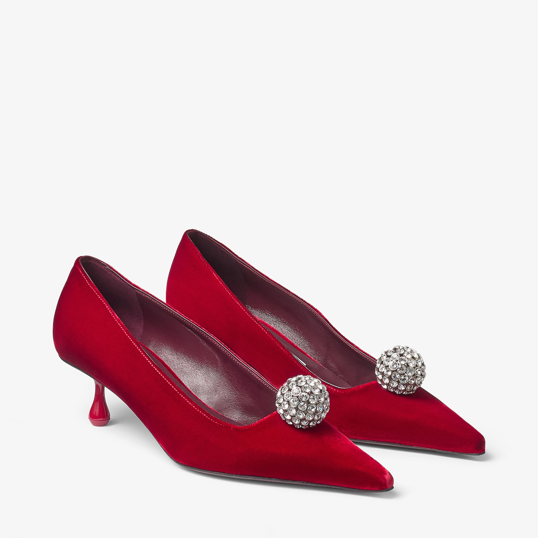 Orb Pump 50 | Ruby Red Velvet Pumps | JIMMY CHOO