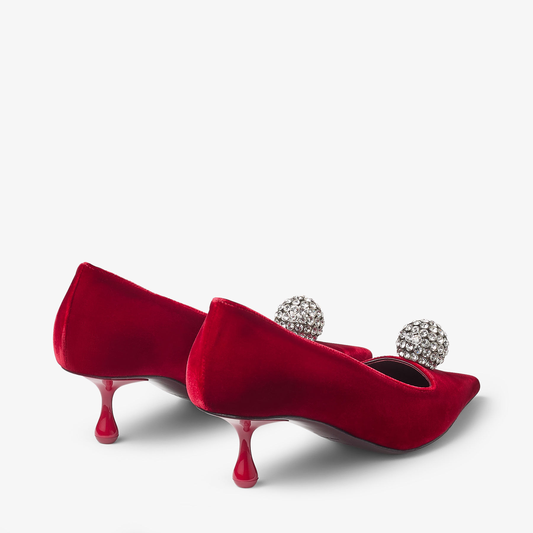 Orb Pump 50 | Ruby Red Velvet Pumps | JIMMY CHOO
