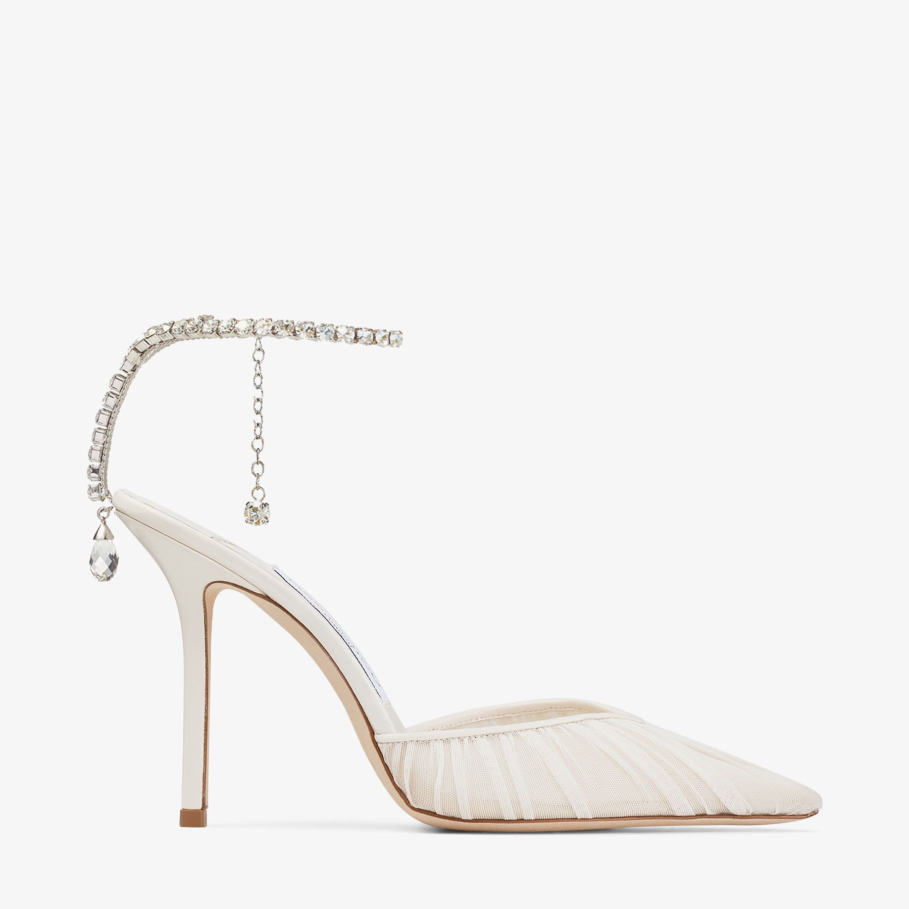 Saeda 100 | Ivory Tulle Crystal Pumps | JIMMY CHOO