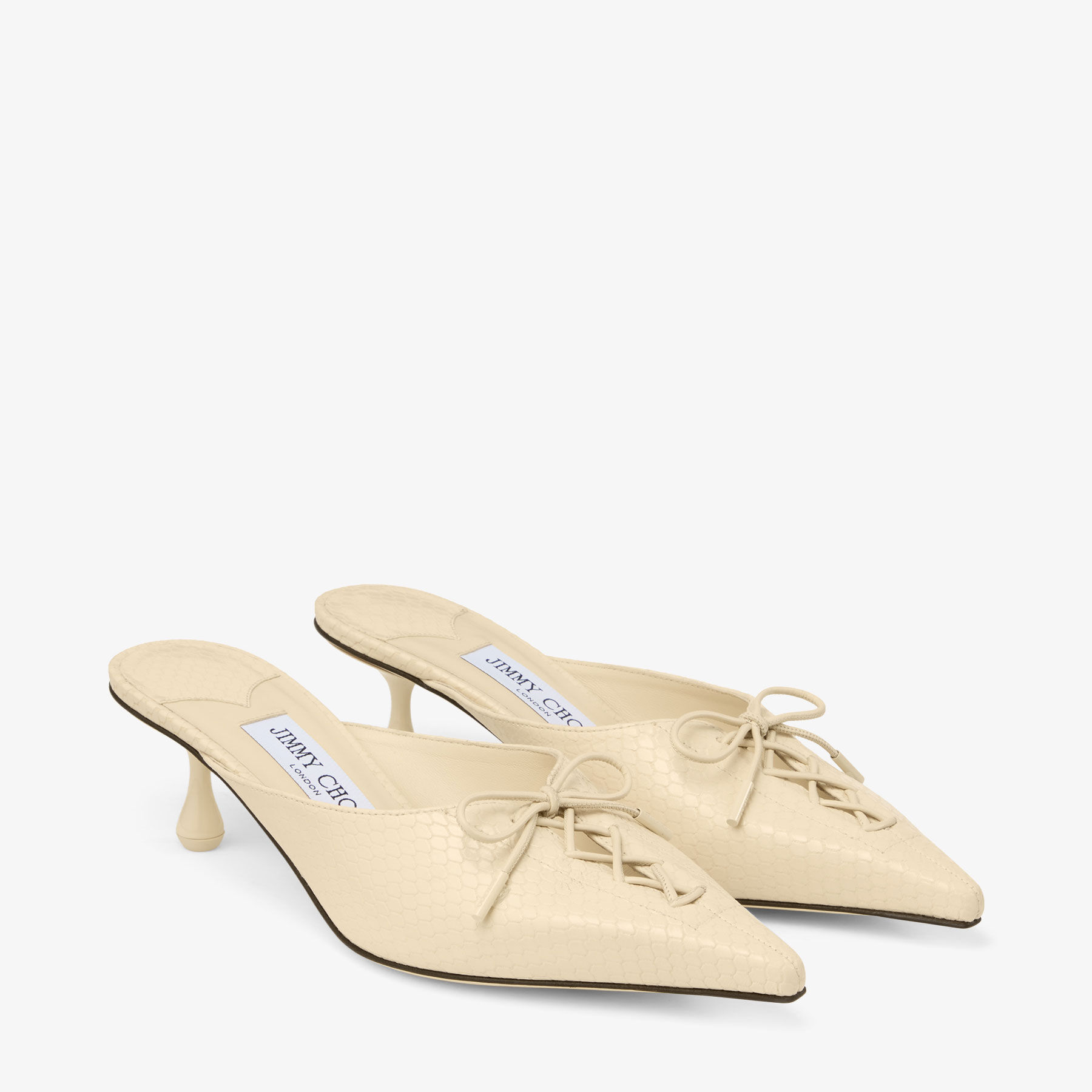 Scarlett Mule 50 |Buttermilk Elaphe Printed Leather Mule | JIMMY CHOO CA