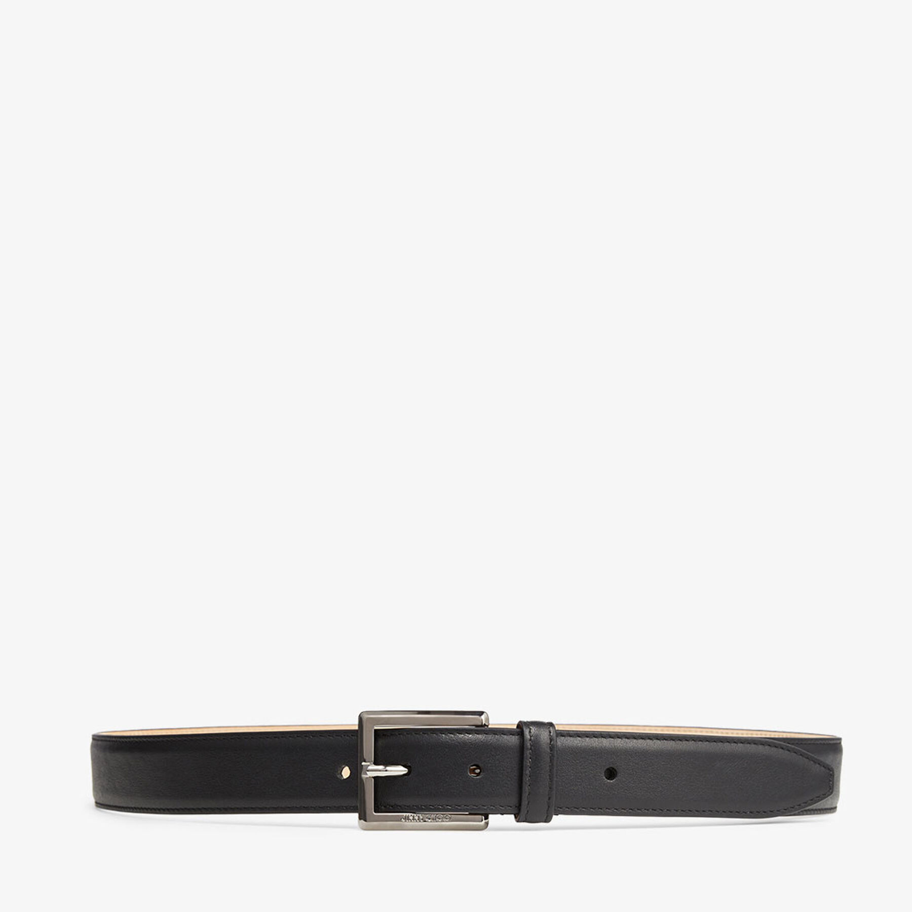 SEAN | Black Calf Leather Belt | Summer Collection | JIMMY CHOO