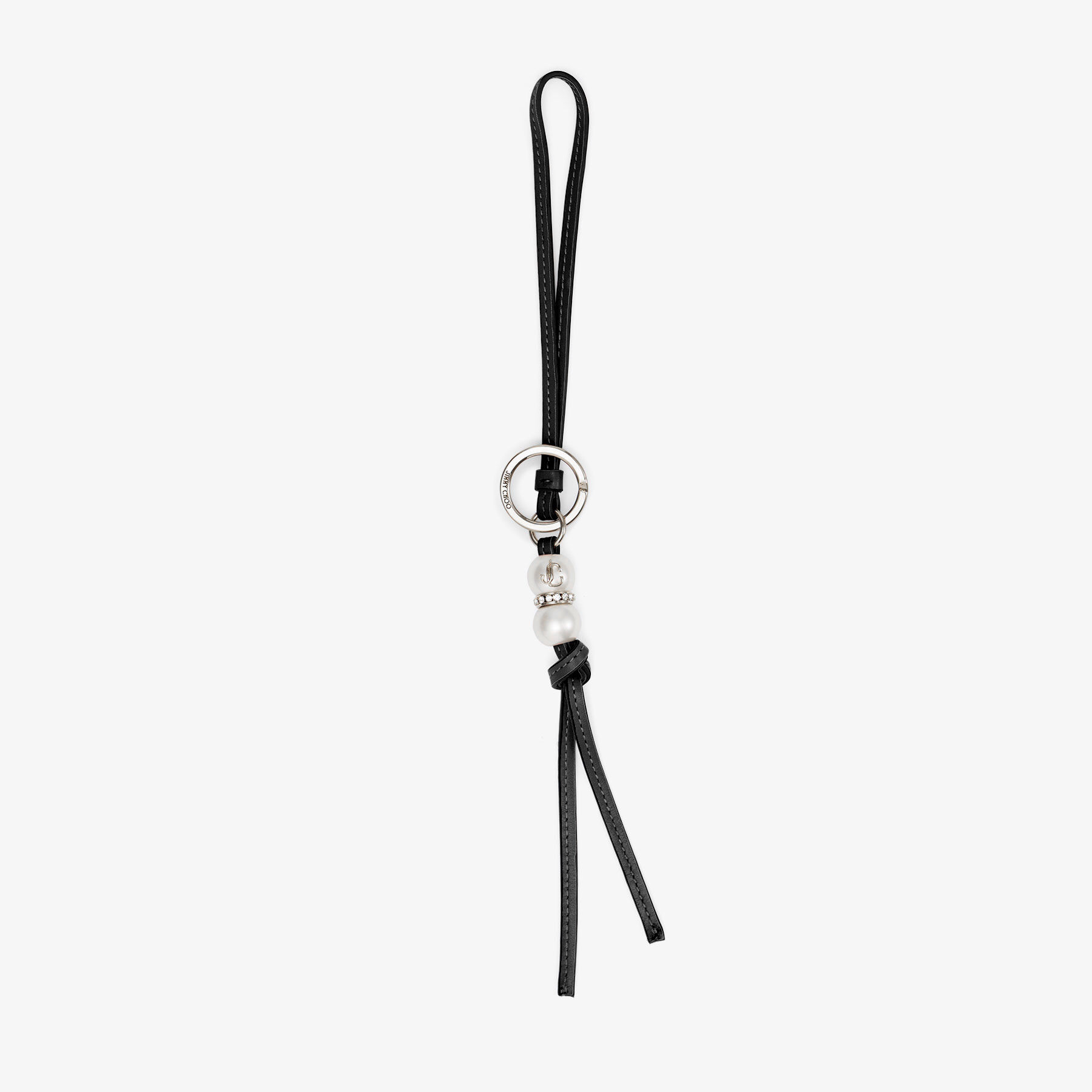 Spheres Charm | Black Leather Bag Charm | JIMMY CHOO CA