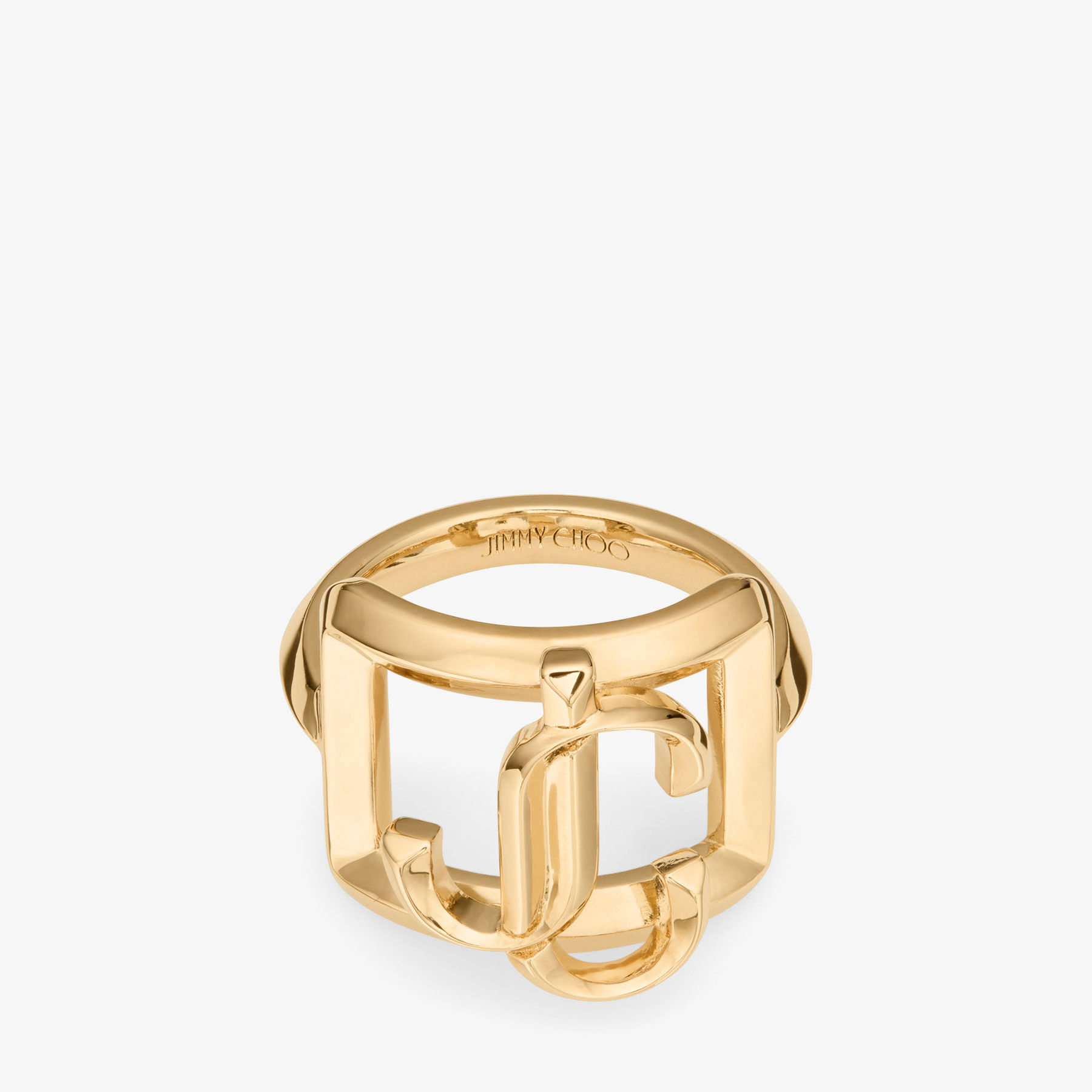 Square JC Slim Ring | Gold Gold Finish Rings | JIMMY CHOO