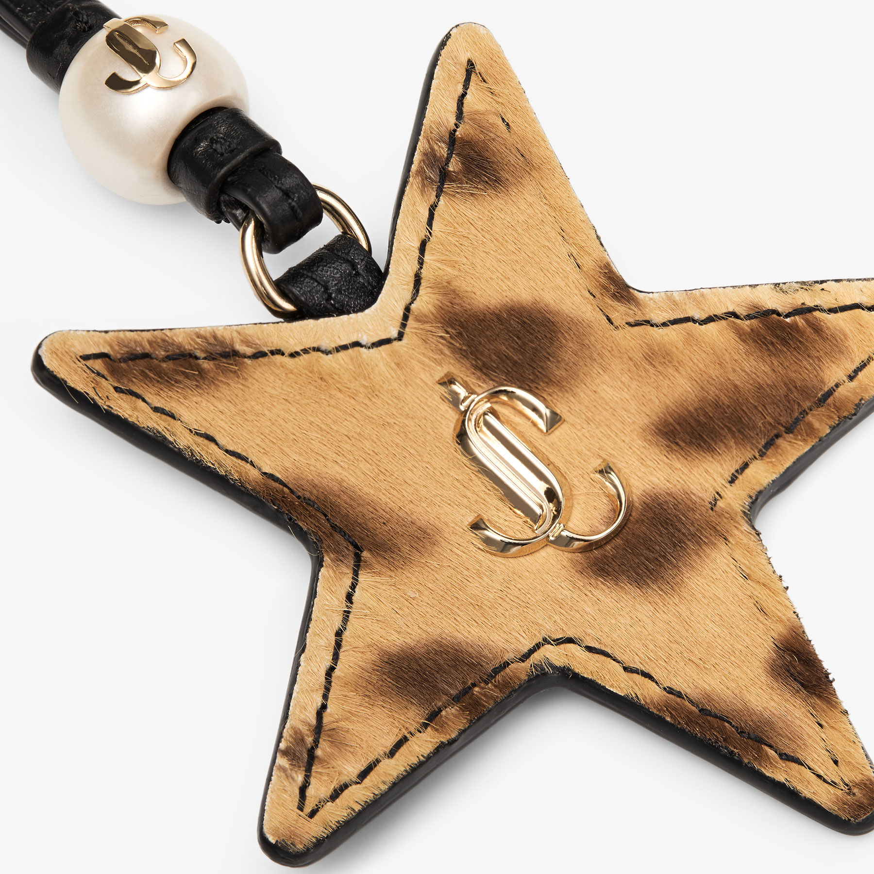 Star Charm |Natural Leopard Print Pony Star Bag Charm | JIMMY CHOO