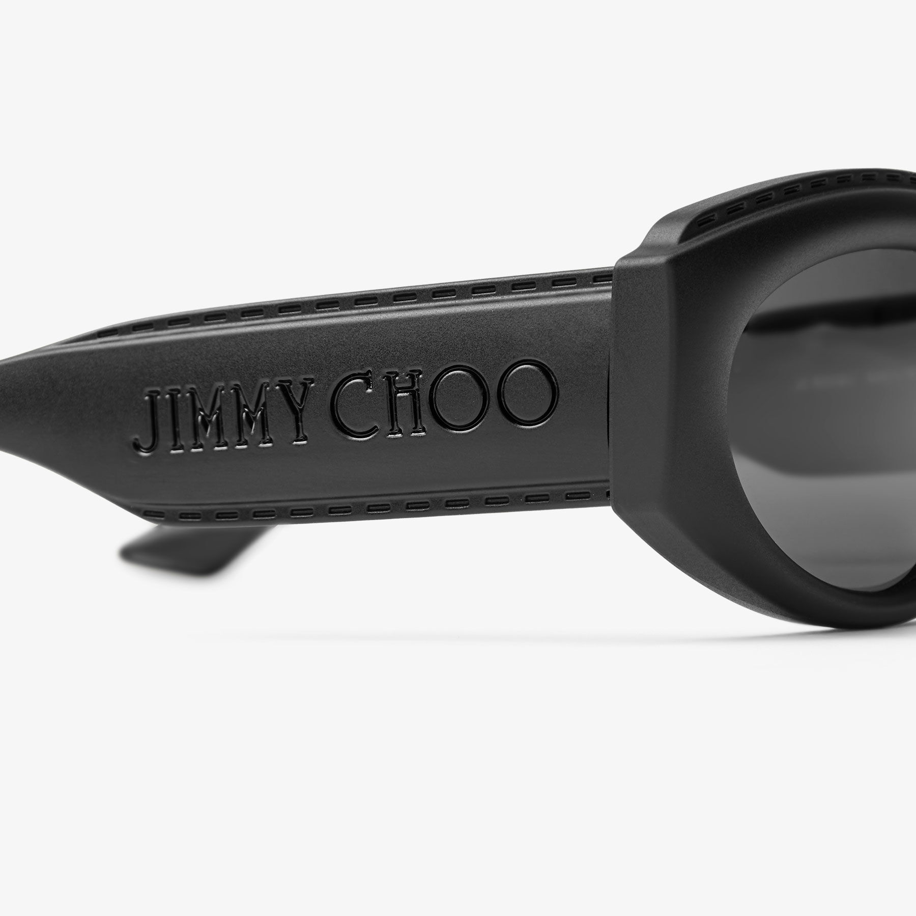 Sue | Matte Black Oval Sunglasses | JIMMY CHOO