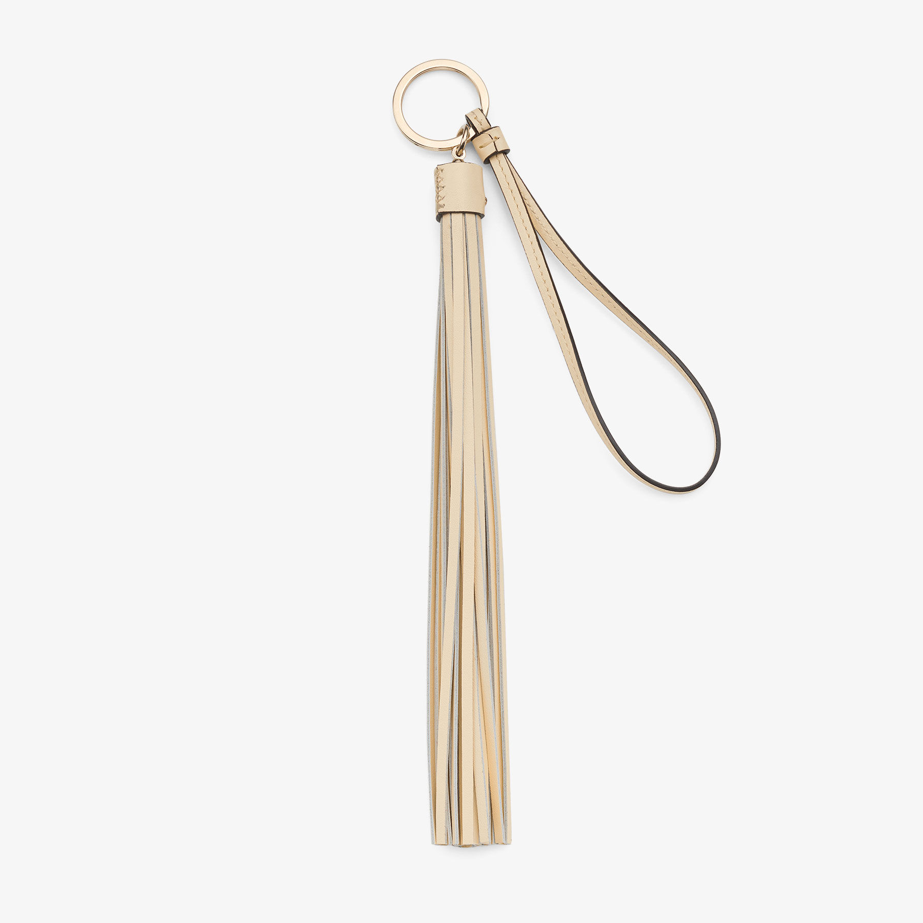 Tassle Keyring Charm | Buttermilk Calf Leather Tassel Bag Charm | JIMMY ...