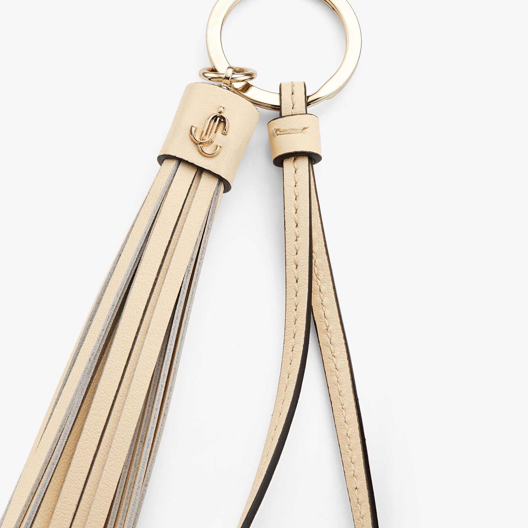 Tassle Keyring Charm | Buttermilk Calf Leather Tassel Bag Charm | JIMMY ...