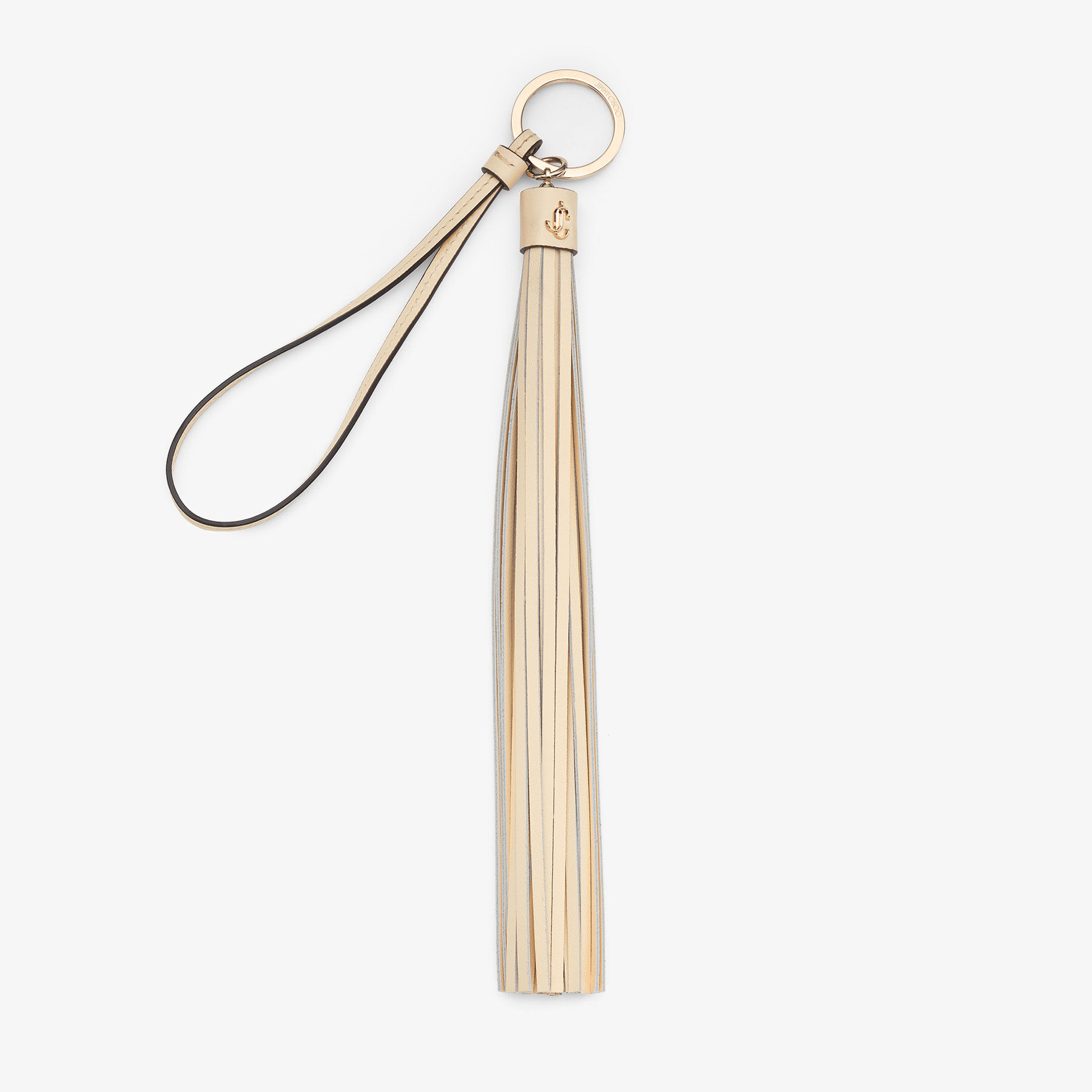 Tassle Keyring Charm | Buttermilk Calf Leather Tassel Bag Charm | JIMMY ...