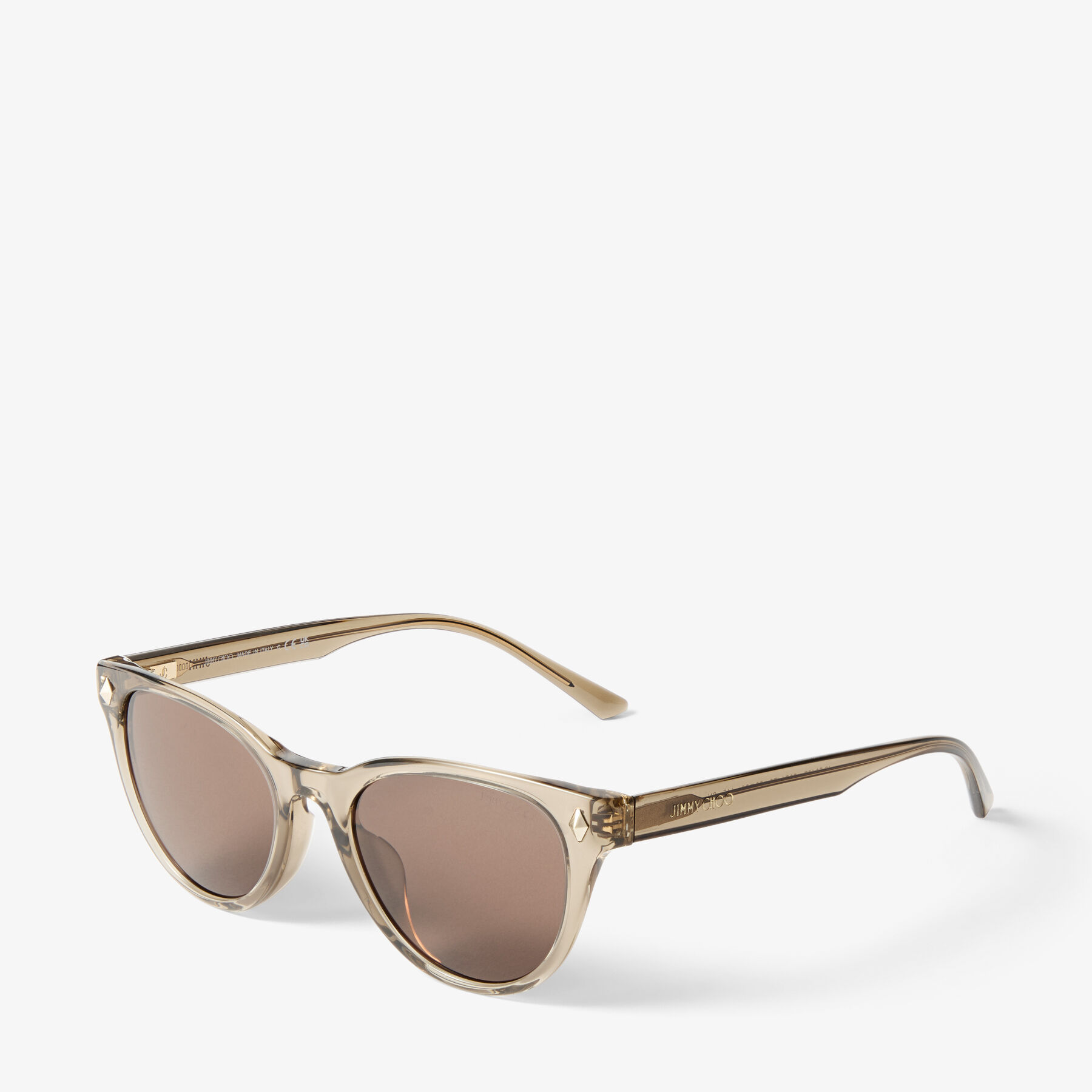 Trace | Brown Transparent Pantos Sunglasses | JIMMY CHOO
