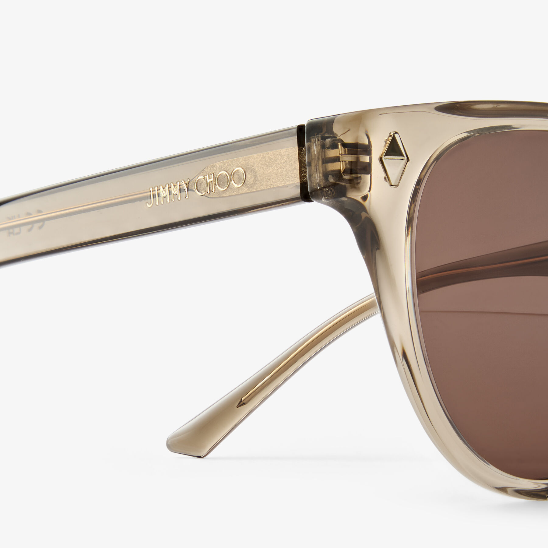 Trace | Brown Transparent Pantos Sunglasses | JIMMY CHOO