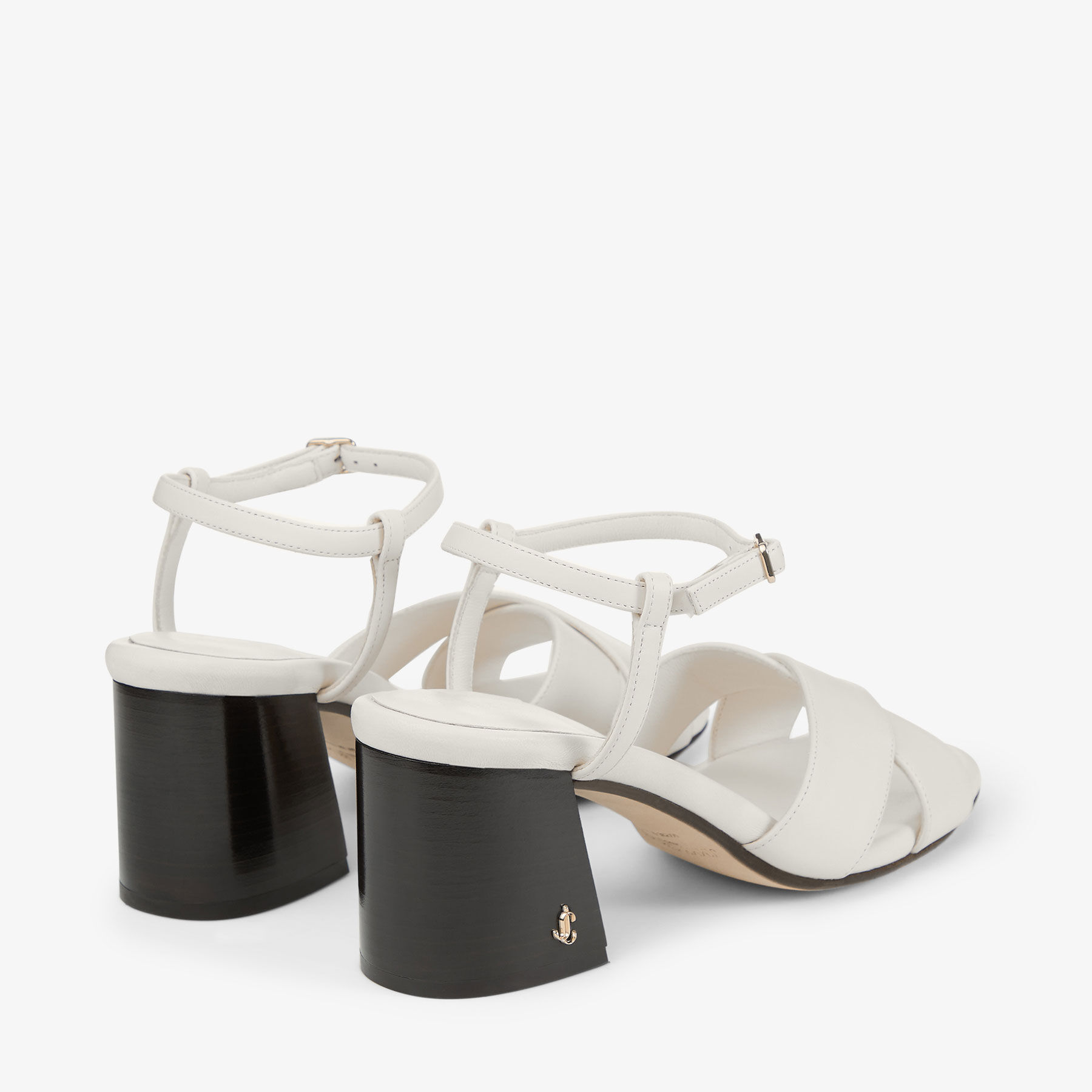 Valla 65 |Latte Vacchetta Leather Block Heel Sandals | JIMMY CHOO