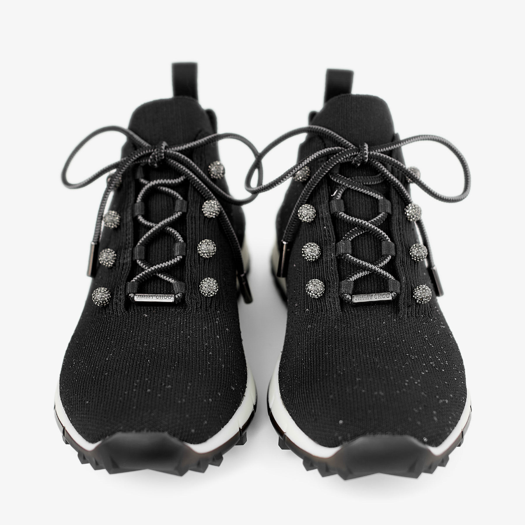 Veles | Espadrille en maille noire à paillettes | JIMMY CHOO