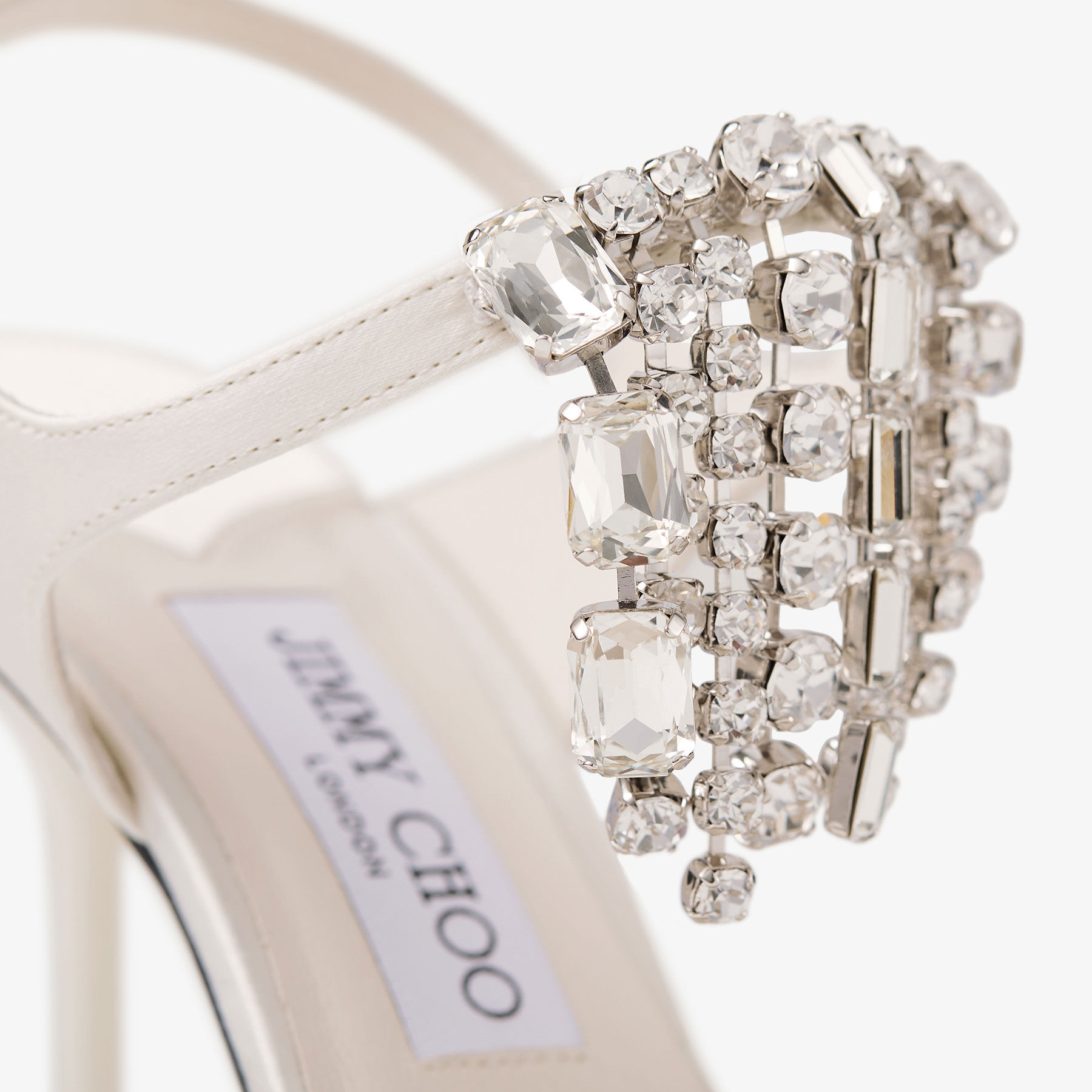 Verity 95 | Ivory Satin Crystal Pumps | JIMMY CHOO US