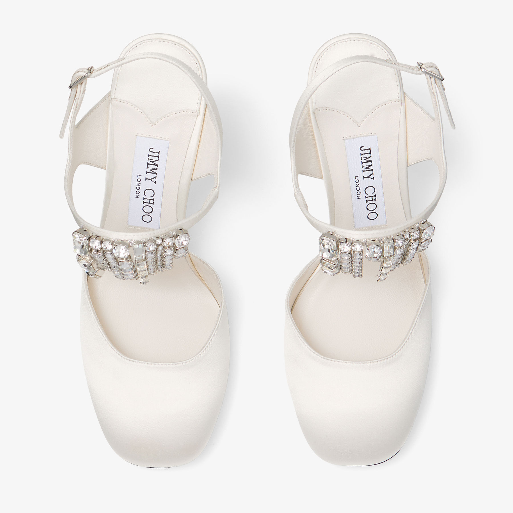 Verity 95 | Ivory Satin Crystal Pumps | JIMMY CHOO US