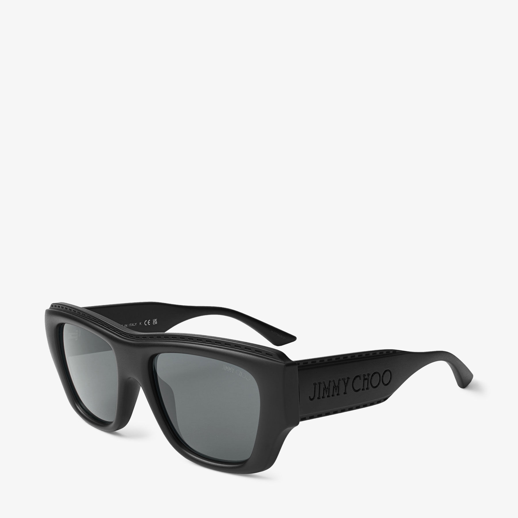 Yani | Matte Black Rectangular Sunglasses | JIMMY CHOO