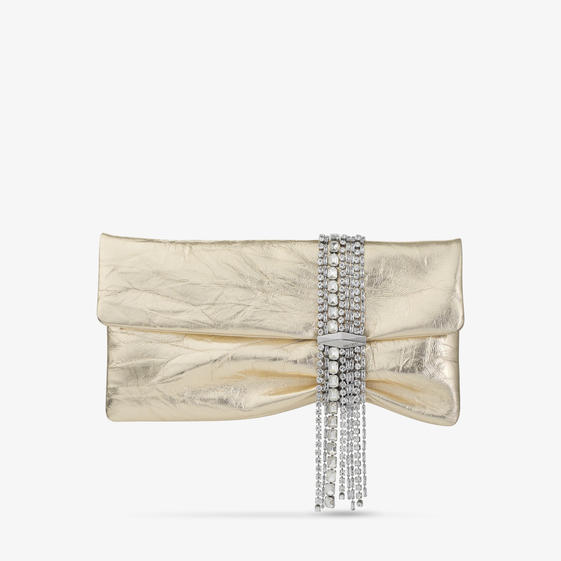 Zandra | Platinum Vintage Metallic Leather Clutch Bag | JIMMY CHOO