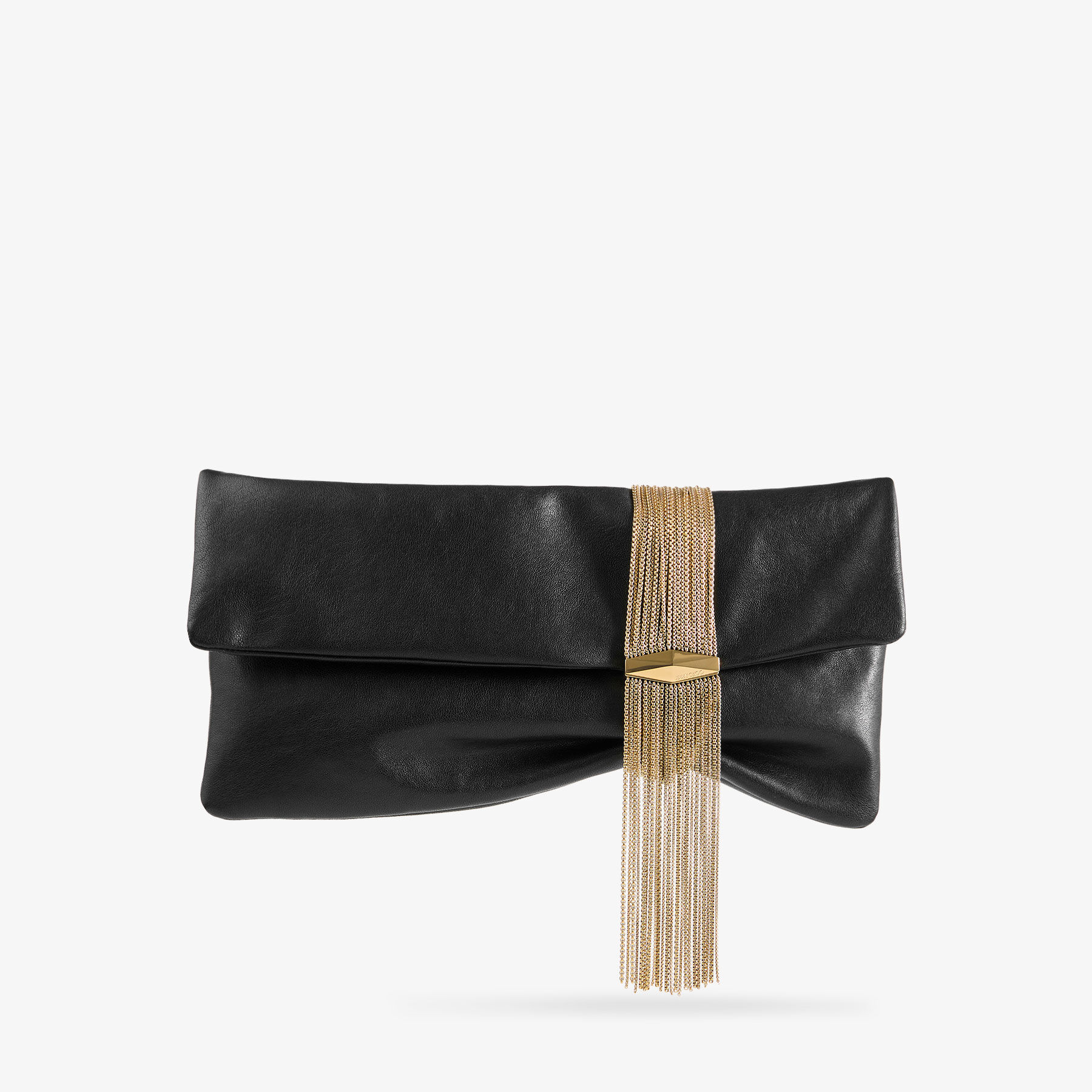 Zandra | Black Biker Leather Clutch with Chain Bracelet | JIMMY CHOO CA